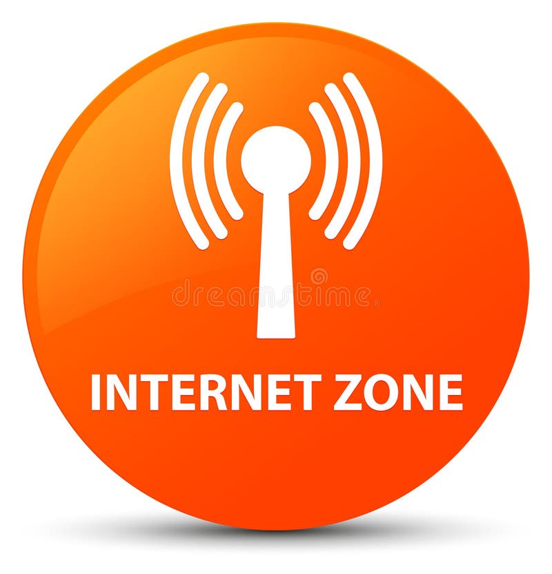 Internet Zone (wlan Network) Orange Round Button Stock Illustration ...