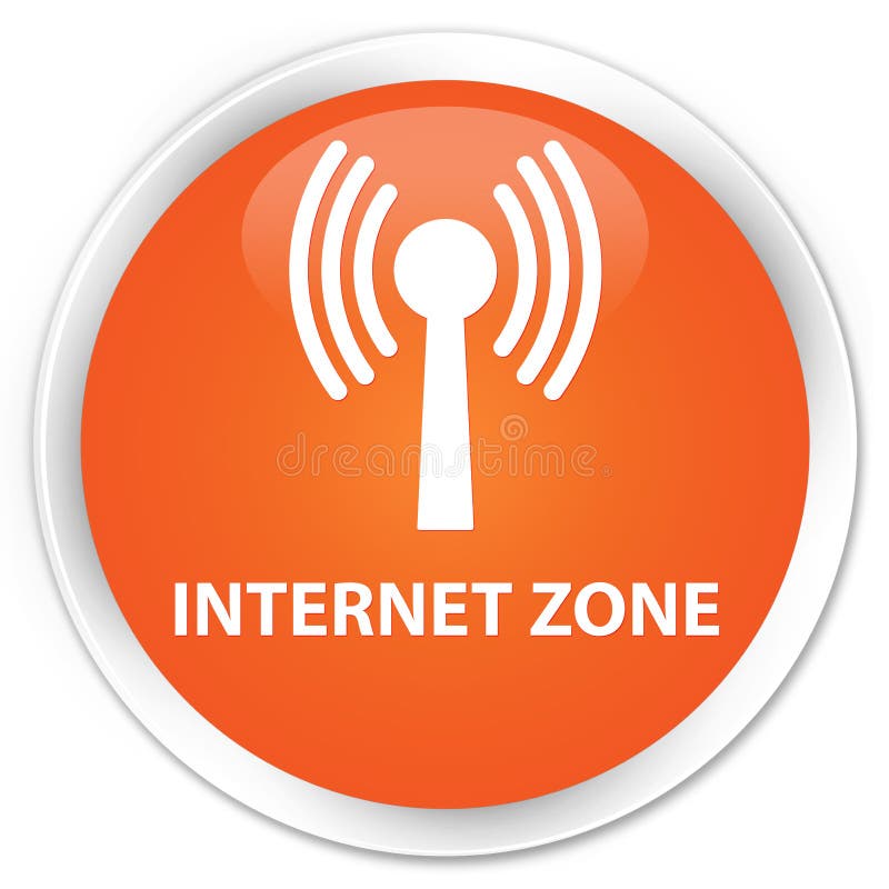 Internet Zone (wlan Network) Premium Orange Round Button Stock ...