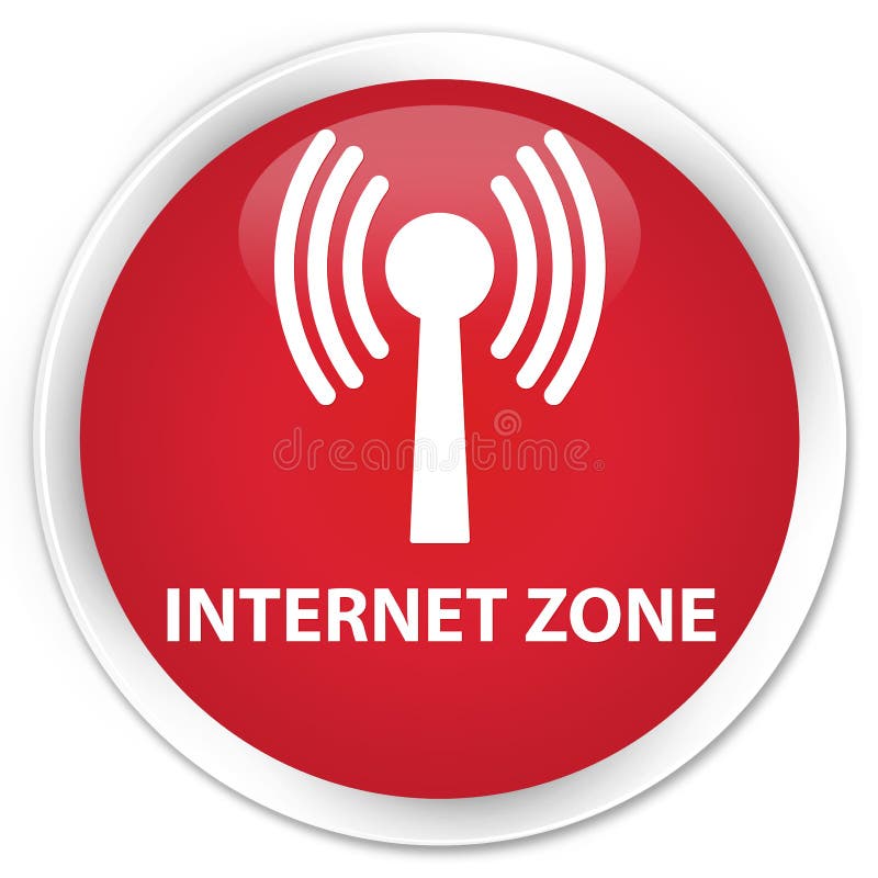 Internet Zone (wlan Network) Premium Red Round Button Stock ...