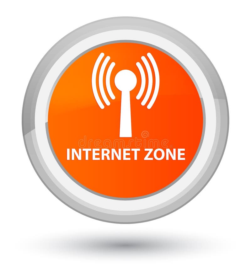 Internet Zone (wlan Network) Prime Orange Round Button Stock ...