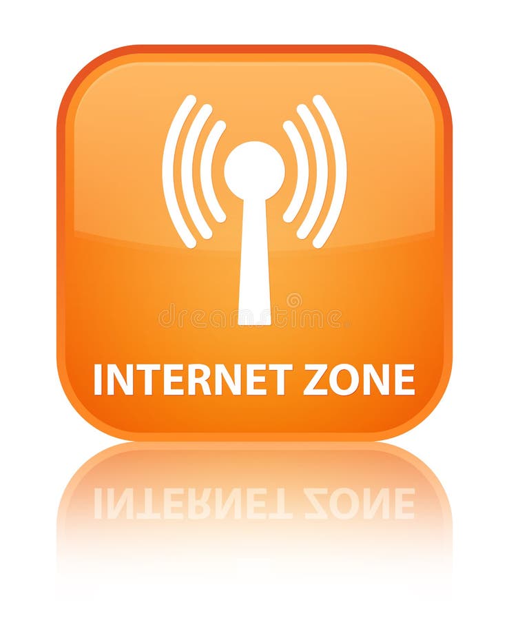 Internet Zone (wlan Network) Special Orange Square Button Stock ...
