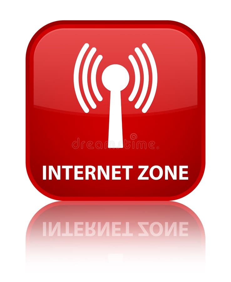 Internet Zone (wlan Network) Special Red Square Button Stock ...