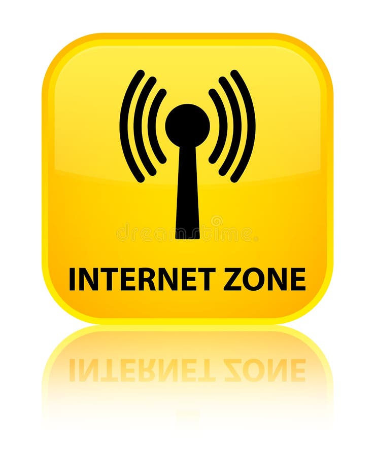 Internet Zone (wlan Network) Special Yellow Square Button Stock ...