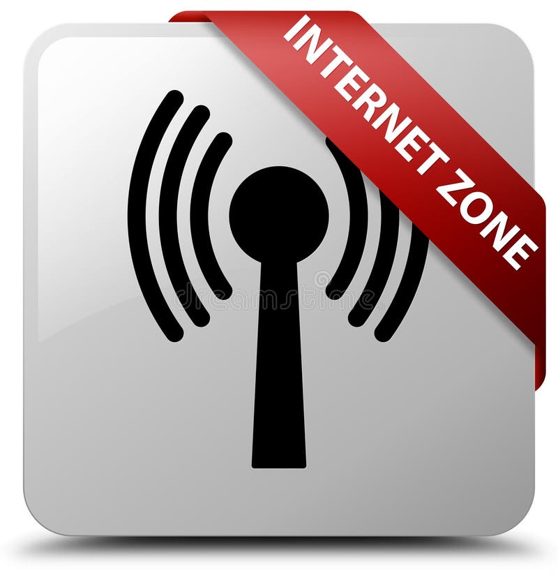 Internet Zone (wlan Network) White Square Button Red Ribbon in C Stock ...