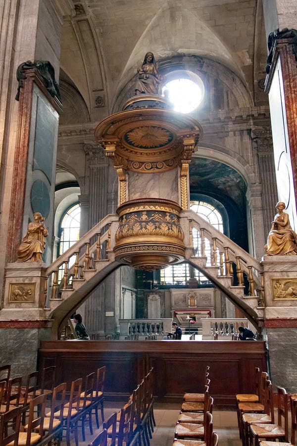 Interno Della Chiesa Del San-Sulpice Parigi, Francia Fotografia Stock ...