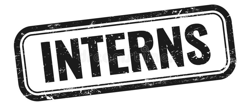 INTERNS Text on Black Grungy Vintage Stamp Stock Illustration ...