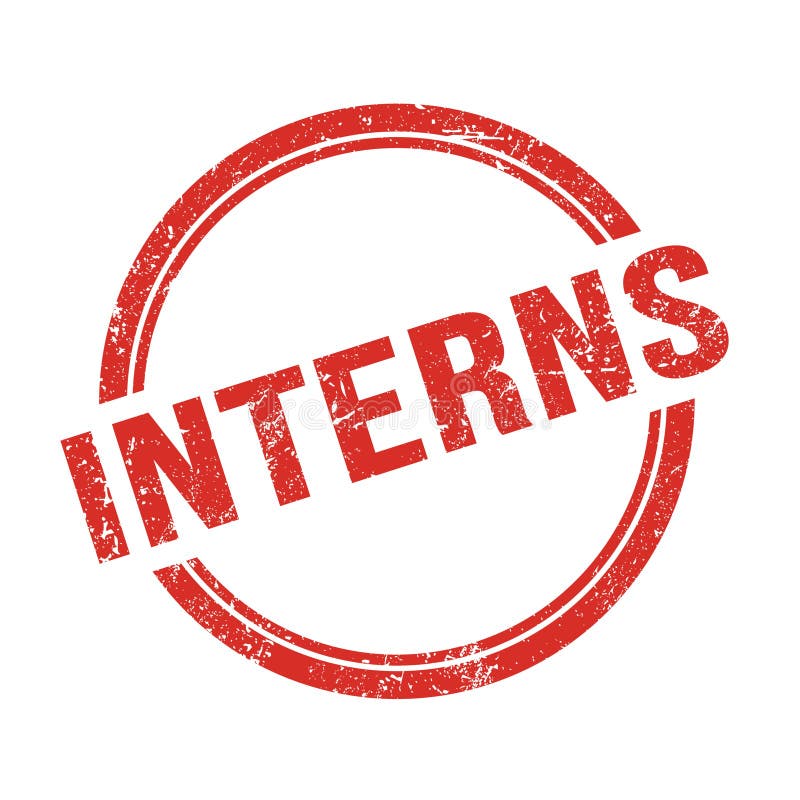 INTERNS Text Written on Red Grungy Round Stamp Stock Illustration ...