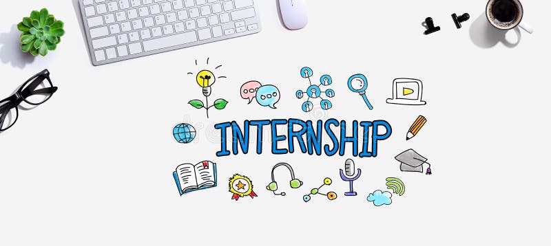 Internship with a Computer Keyboard Stock Illustration - Illustration ...