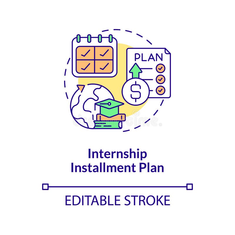 Internship Installment Plan Concept Icon Stock Vector - Illustration of ...