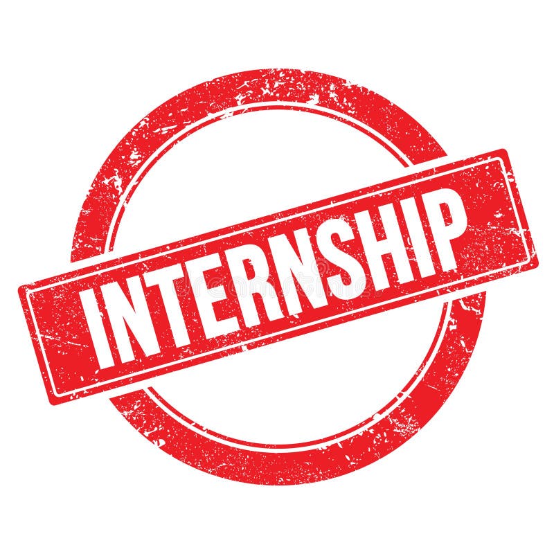 INTERNSHIP Text on Red Grungy Round Stamp Stock Illustration ...