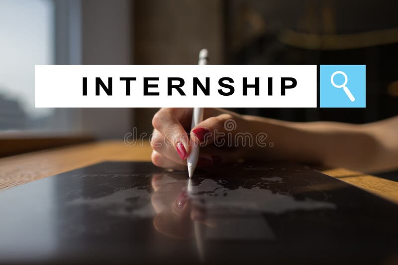 Internship Text on Virtual Screen. Business, Education and Internet ...