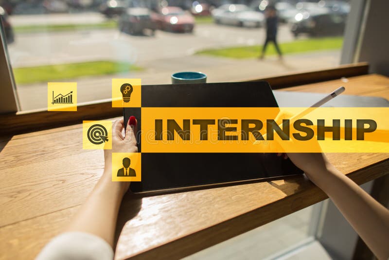 Internship Text on Virtual Screen. Business, Education and Internet ...