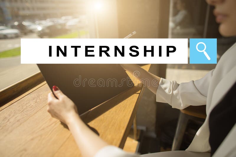 Internship Text on Virtual Screen. Business, Education and Internet ...