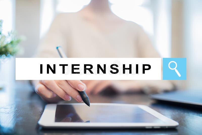 Internship Text on Virtual Screen. Business, Education and Internet ...