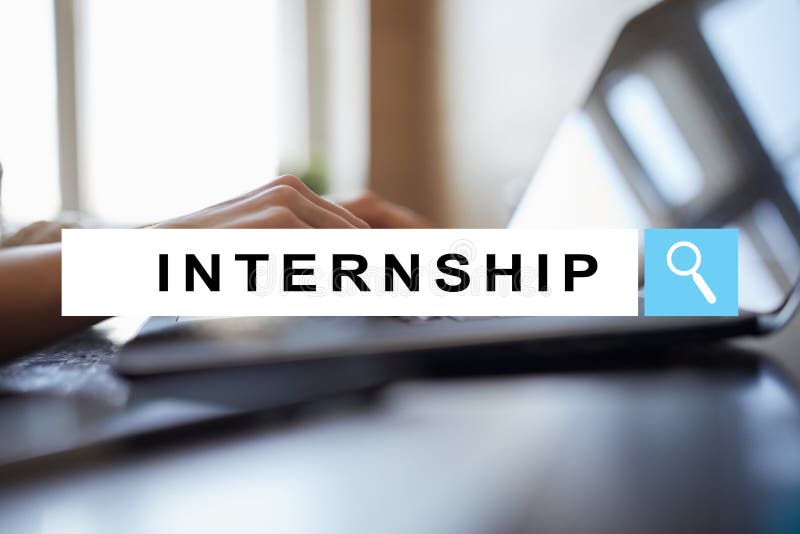 Internship Text on Virtual Screen. Business, Education and Internet ...