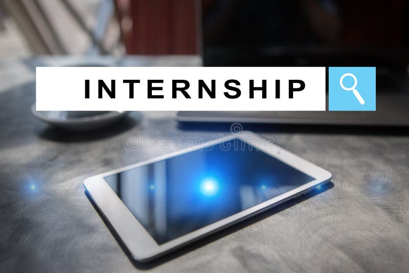 Internship Text on Virtual Screen. Business, Education and Internet ...