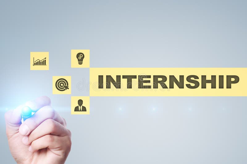 Internship Text on Virtual Screen. Business, Education and Internet ...