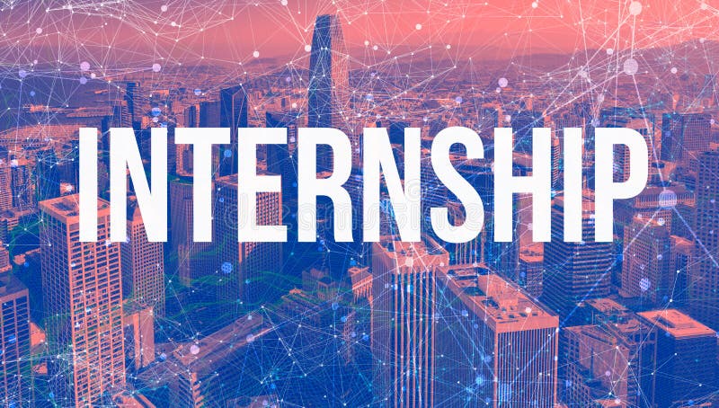 Internship Theme with Abstract Network Patterns and Skyscrapers Stock ...