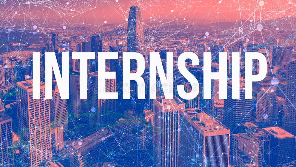 Internship Theme with Abstract Network Patterns and Skyscrapers Stock ...