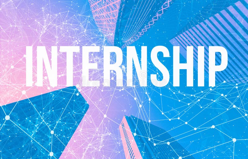 Internship Theme with Abstract Patterns and Skyscrapers Stock Image ...