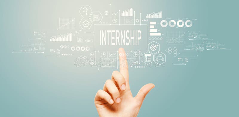 Internship Theme Hand Pressing Button Stock Photos - Free & Royalty ...