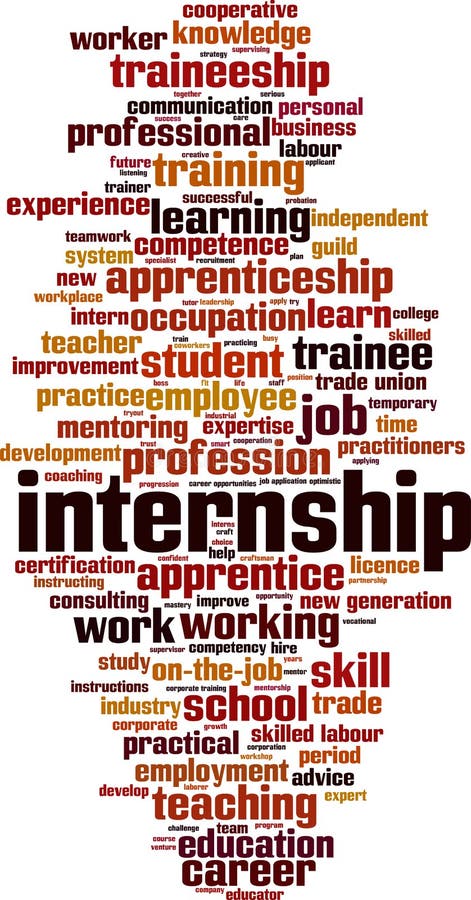 Internship word cloud stock vector. Illustration of education - 174161379