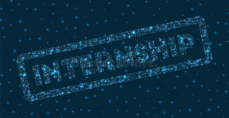 Internship Word in Digital Style. Stock Vector - Illustration of mesh ...