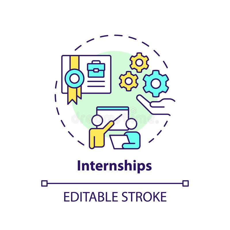 Internships Multi Color Concept Icon Stock Vector - Illustration of ...