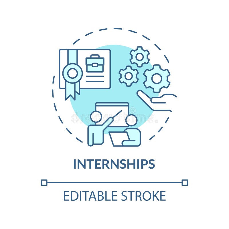 Internships Blue Gradient Concept Icon Stock Vector - Illustration of ...