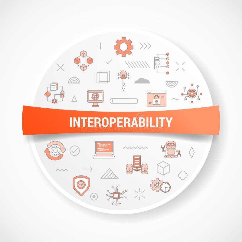 Interoperability Concept with Icon Concept with Round or Circle Shape ...