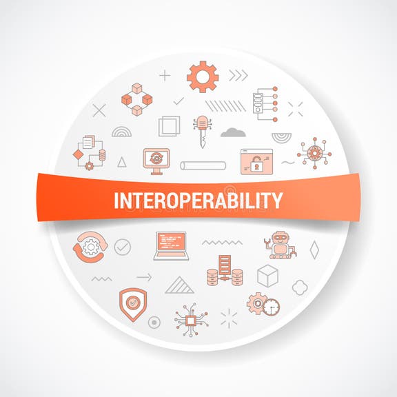 Interoperability Concept with Icon Concept with Round or Circle Shape ...