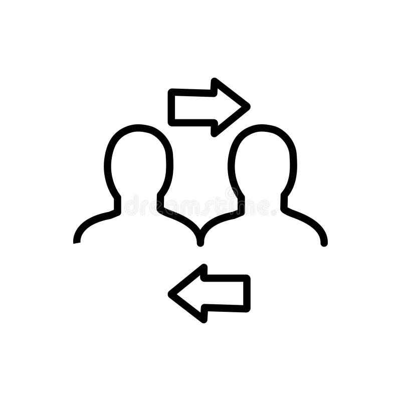 Interpersonal Relationship Icon. Two People Interacting and Associating ...