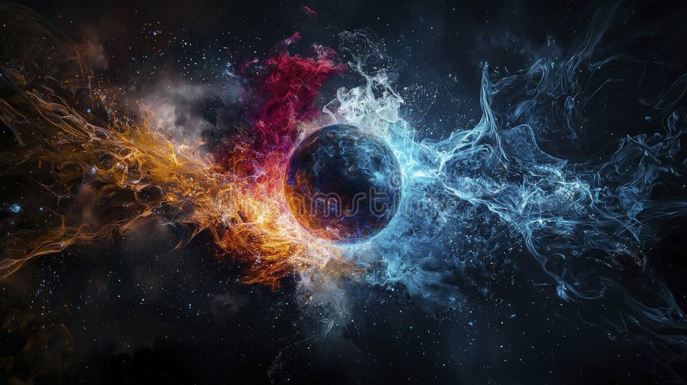 Interplanetary Communication Scene Cosmic Space Digital Art Colorful ...
