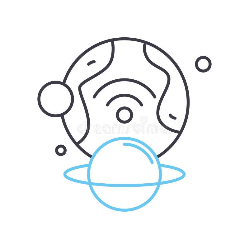 Interplanetary Network Line Icon, Outline Symbol, Vector Illustration ...