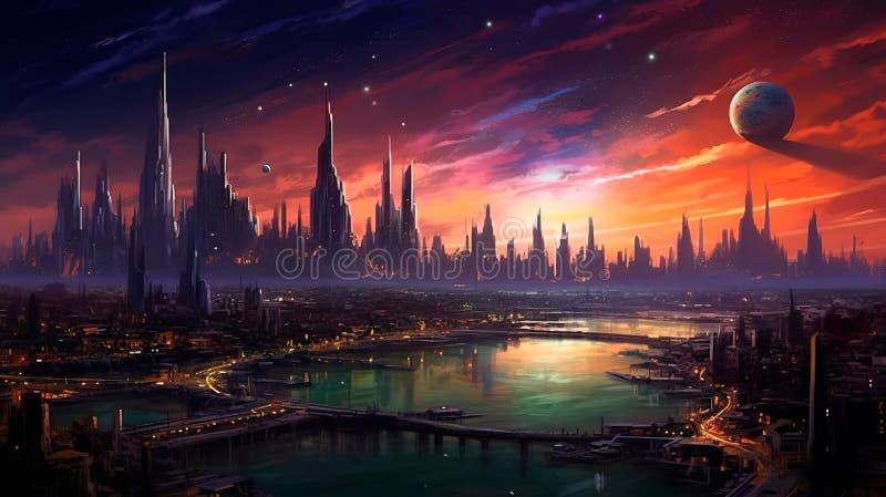 Interplanetary Settlement Where People Live and Work in a Fictional ...