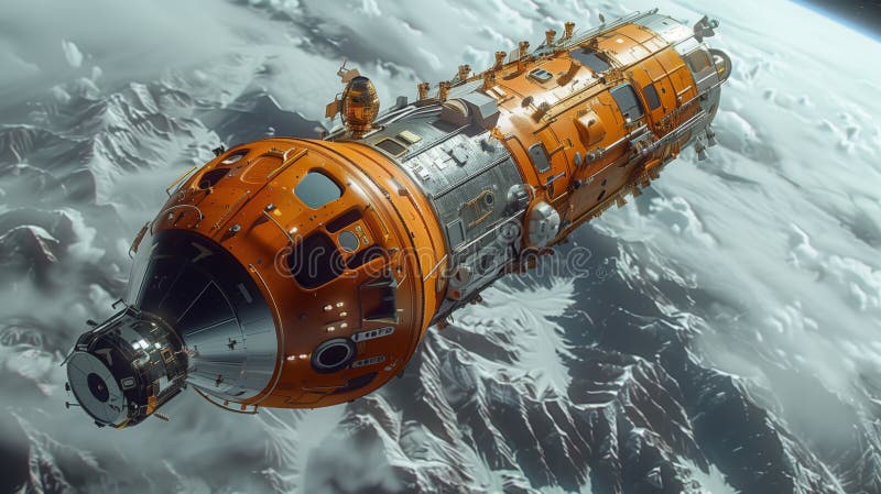 An Interplanetary Spacecraft Assembly Process in Earth Orbit Stock ...