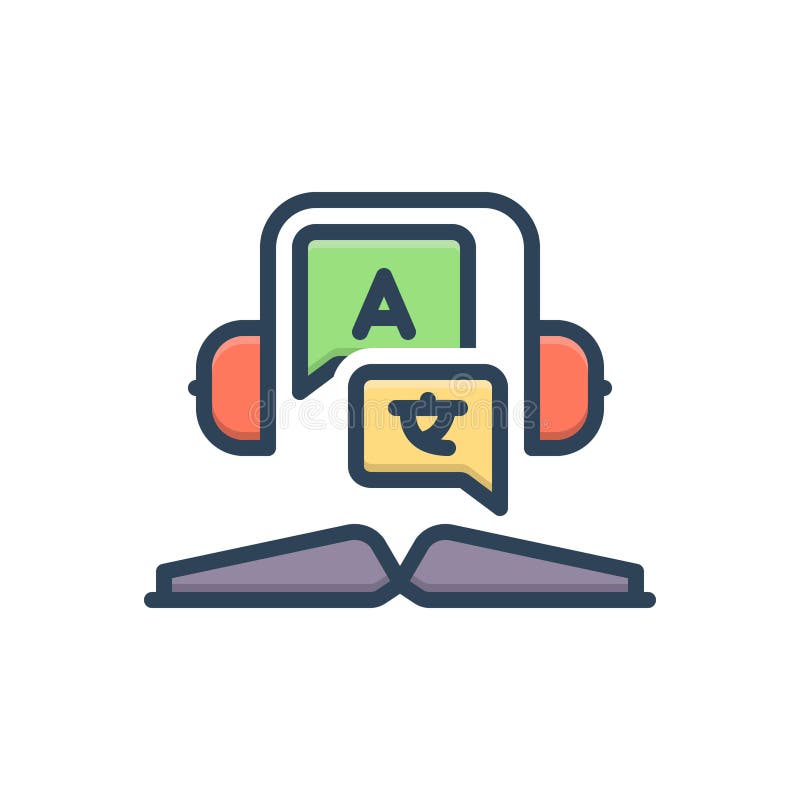 Color Illustration Icon for Interpretation, Dictionary and Language ...