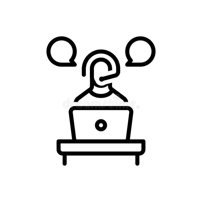 Black Line Icon for Interpretation, Explanation and Helper Stock Vector ...