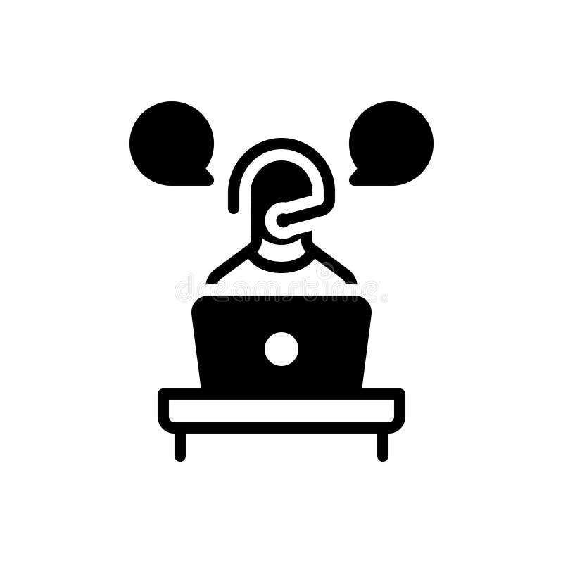 Black Solid Icon for Interpretation, Explanation and Helper Stock ...