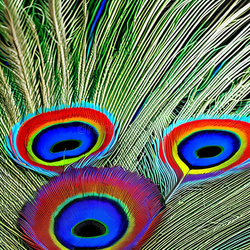 An Interpretation of a Peacock Feather, with Intricate Textures and ...