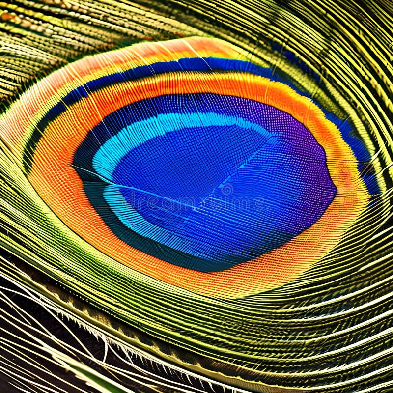 An Interpretation of a Peacock Feather, with Intricate Textures and ...
