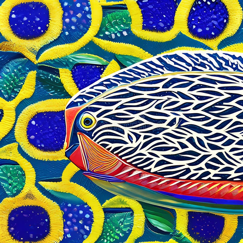 An Interpretation of a Rainbow Trout, with Textured and Patterned ...