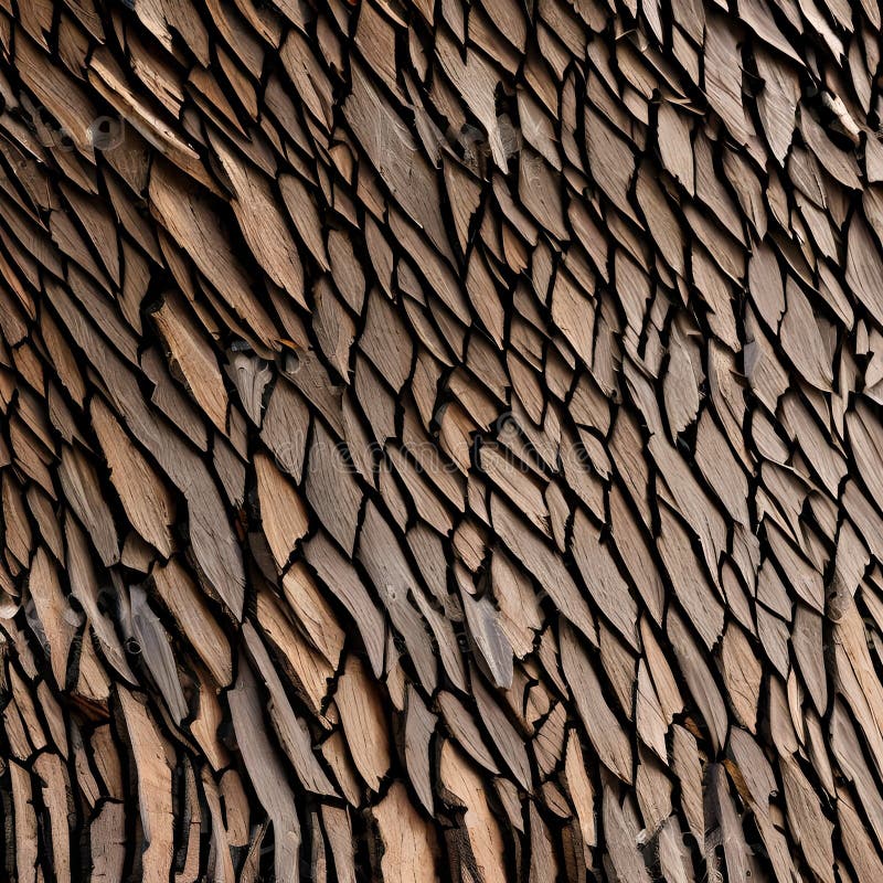 An Interpretation of a Tree Bark, with Textured and Jagged Shapes ...