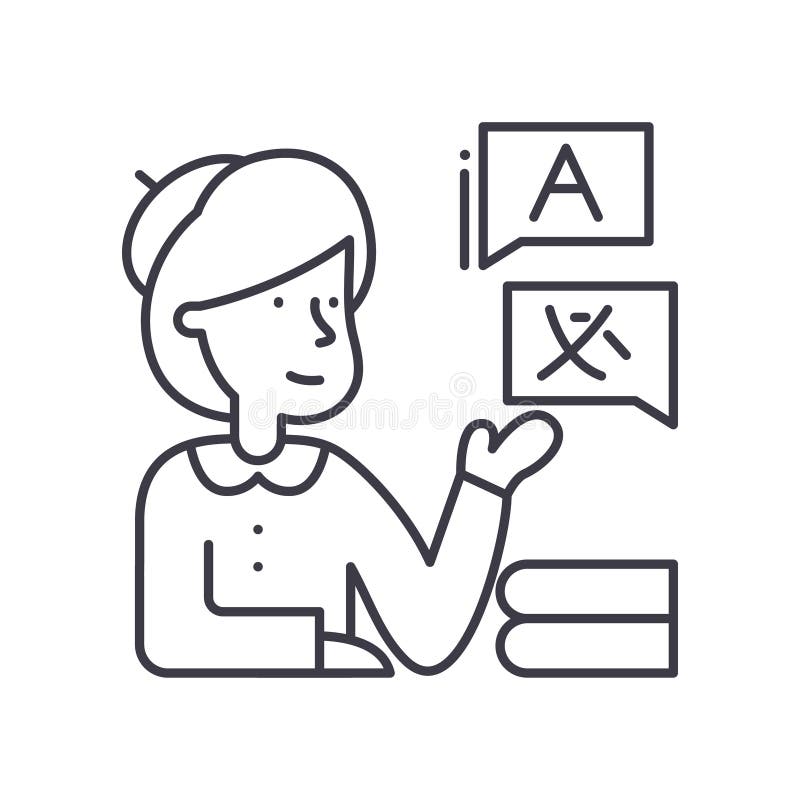 Interpreter Icon Linear Isolated Illustration Thin Line Vector Web Design Sign Outline