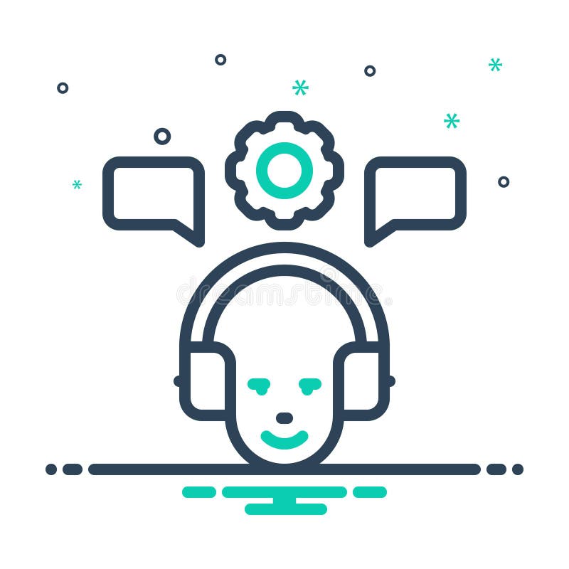 Mix Icon for Interpreting, Helper and Operator Stock Illustration ...