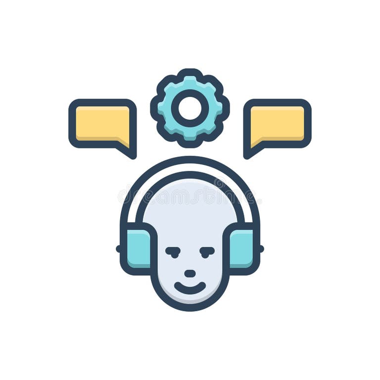 Color Illustration Icon for Interpreting, Helper and Call Operater ...