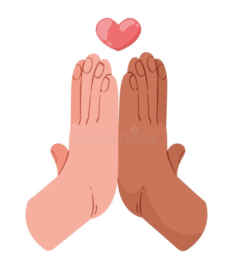 Interracial Heart Hands Stock Illustrations – 172 Interracial Heart ...