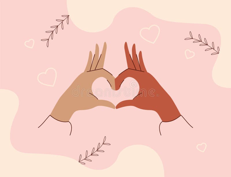 Interracial Heart Hands Stock Illustrations – 172 Interracial Heart ...