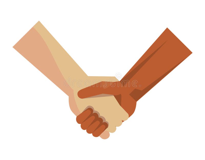 Interracial Handshake Symbol Stock Vector - Illustration of together ...
