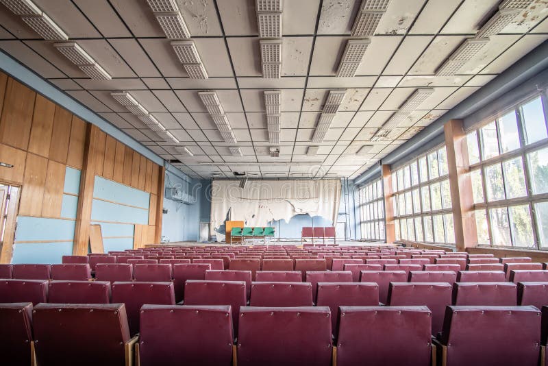 Interrior of Abandoned Assembly Hall in the Style of Soviet Modernism ...